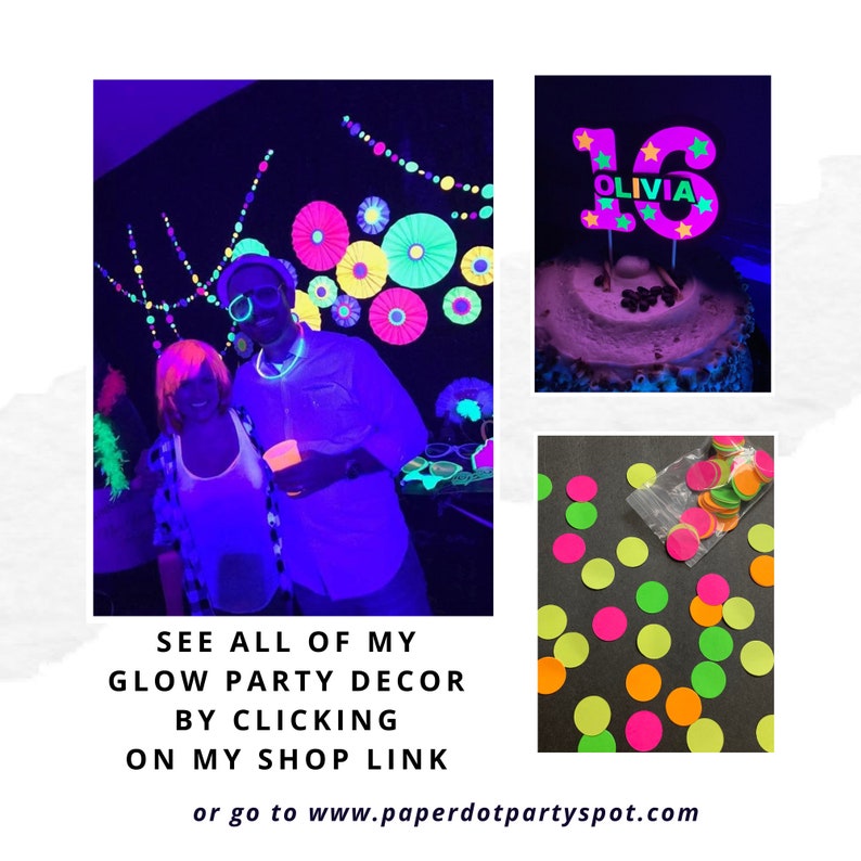 Glow Party Birthday Banner, Neon Fluorescent Birthday Banner With ...