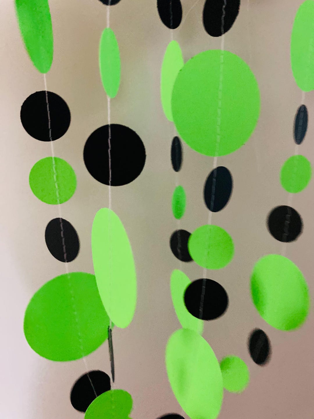 Neon Green and Black Party Garlands, Brat Summer Party, Paper Circle ...