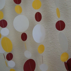 Maroon and Gold Graduation Garland, Burgundy and Yellow Paper Circle ...
