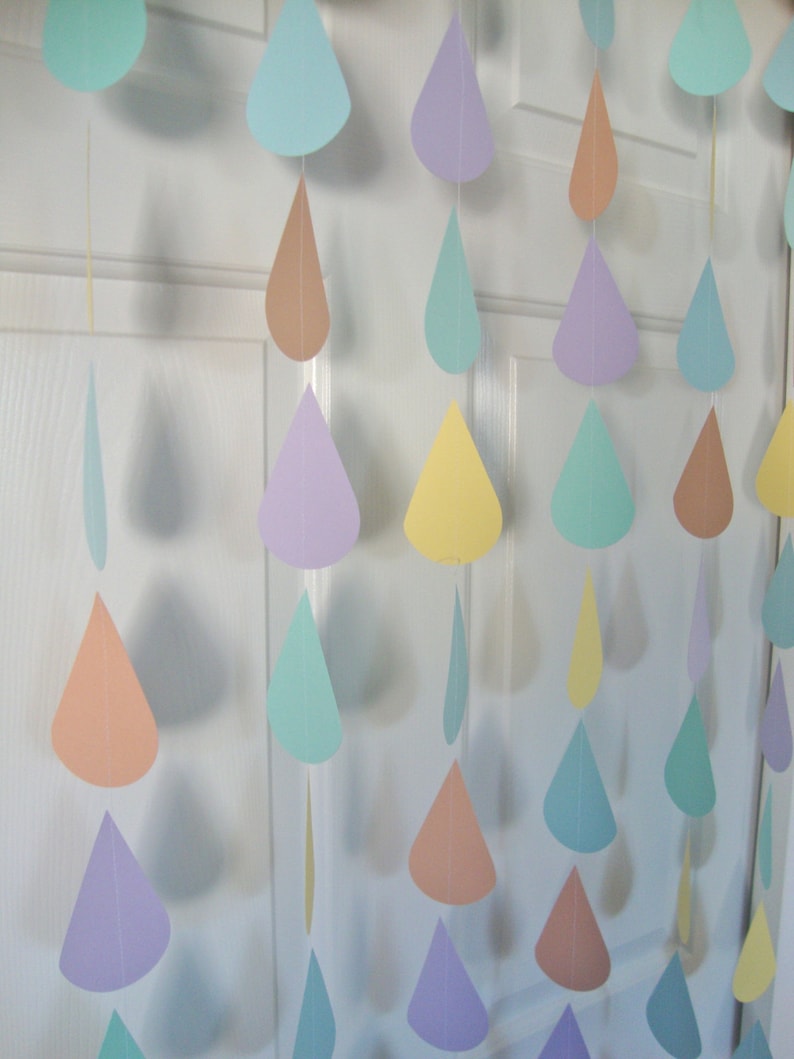 Large Raindrop Sprinkle Garland, Custom Color Raindrop Garland, Baby ...