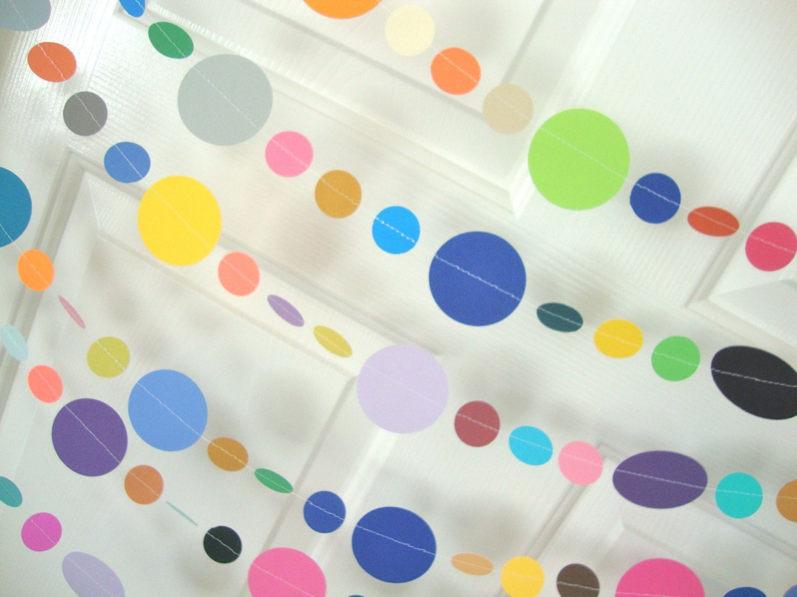 Colorful Garland, Paper Circle Garland, All Occasion Garland, Rainbow ...