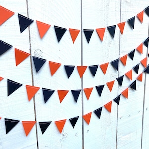 Black and Orange Back to School Decor, Triangle Bunting, College Send ...