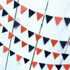 Black and Orange Back to School Decor, Triangle Bunting, College Send ...