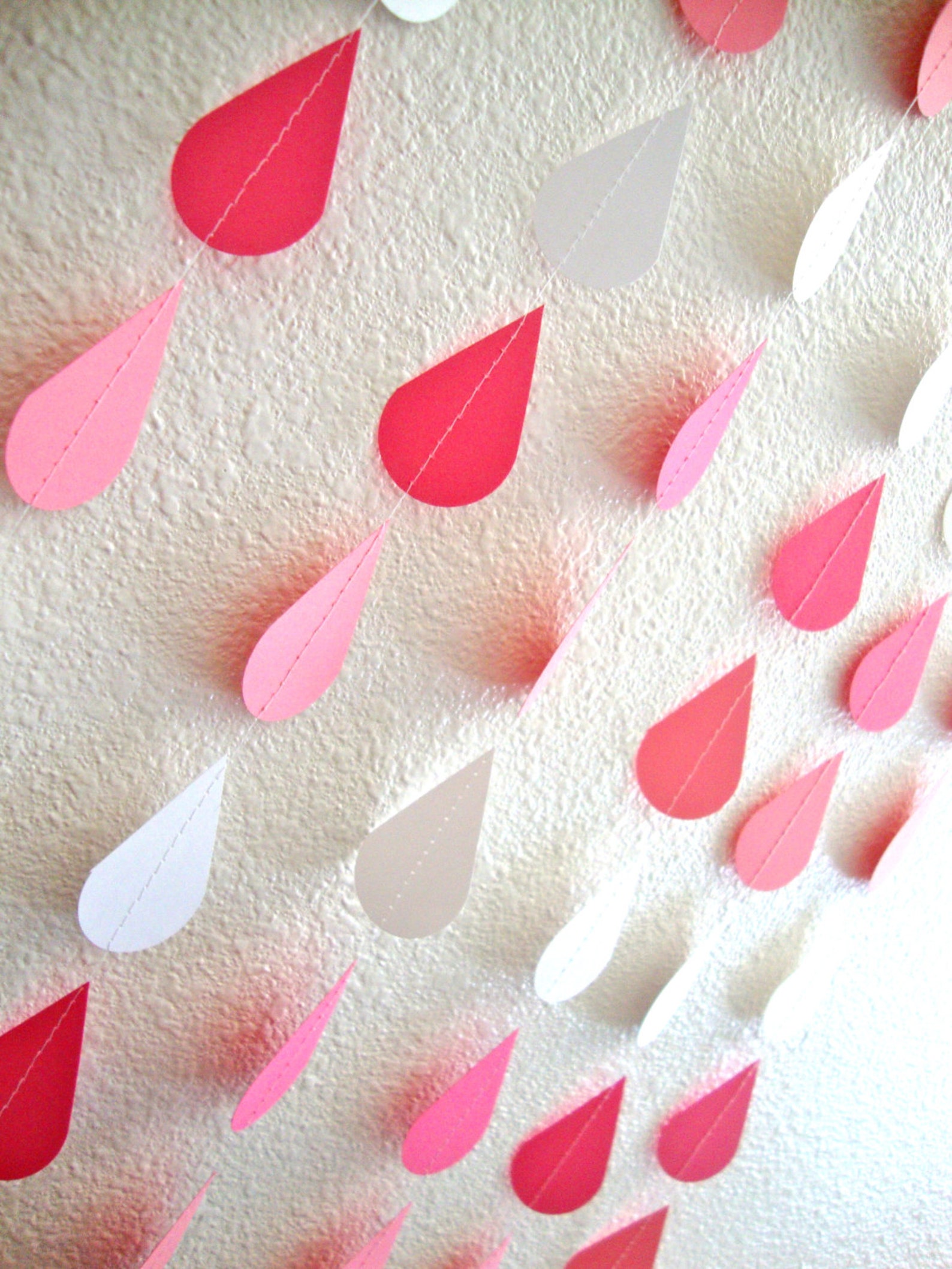 Pink Raindrop Garland, Sprinkle Garland, Garland for Baby Sprinkle ...
