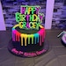 Glow Party Cake Topper, Neon Birthday Cake Topper, Personalized Cake ...