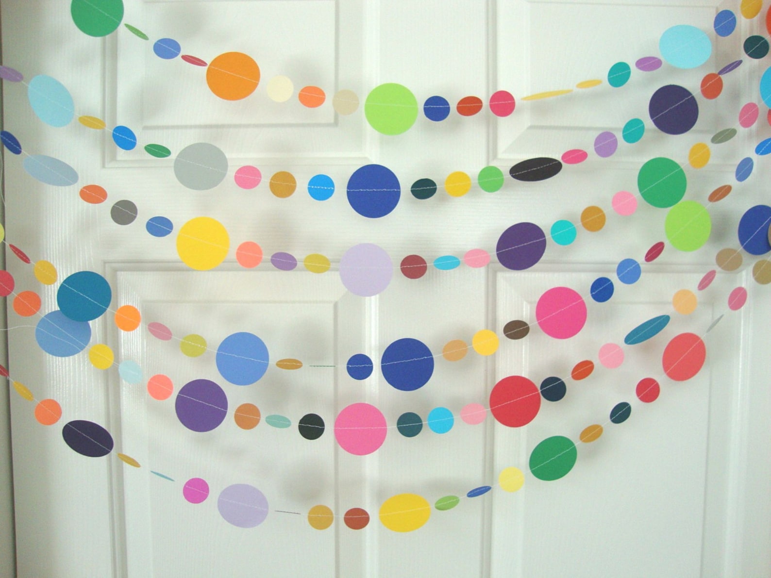 Colorful Garland, Paper Circle Garland, All Occasion Garland, Rainbow ...