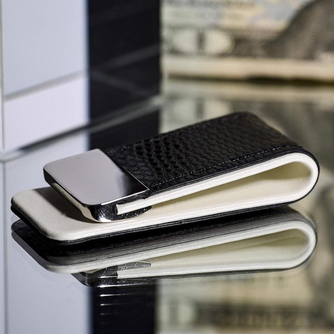 Leather Money Clip for Men – Minimalist Wallet Alternative – Stainless ...
