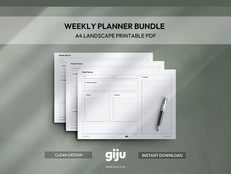 Weekly Planner Printable Bundle - Weekly/daily Planner, PDF Printable ...