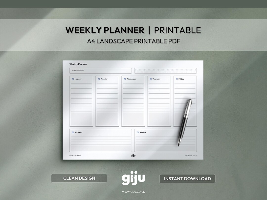 Weekly Planner Printable - PDF Printable, Digital Printable Productive ...