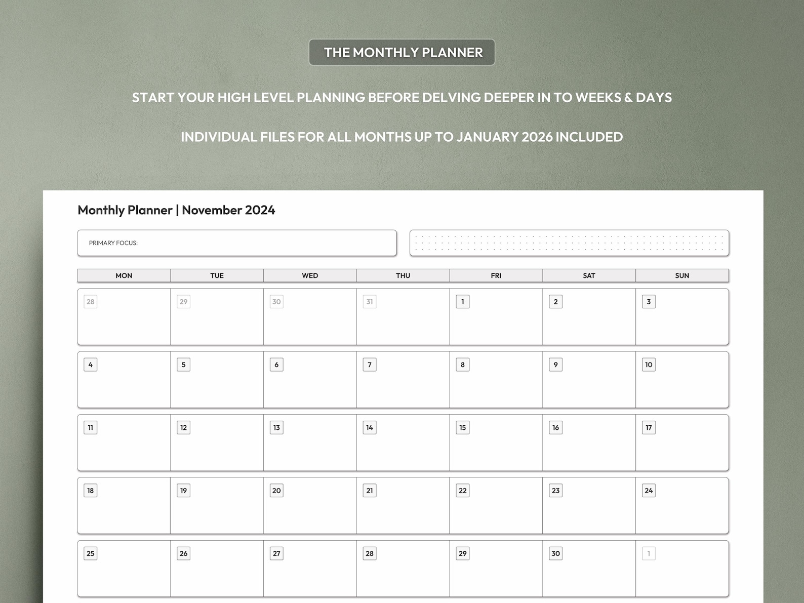2025 Monthly Calendar Planner Printable - PDF Printable, Digital ...