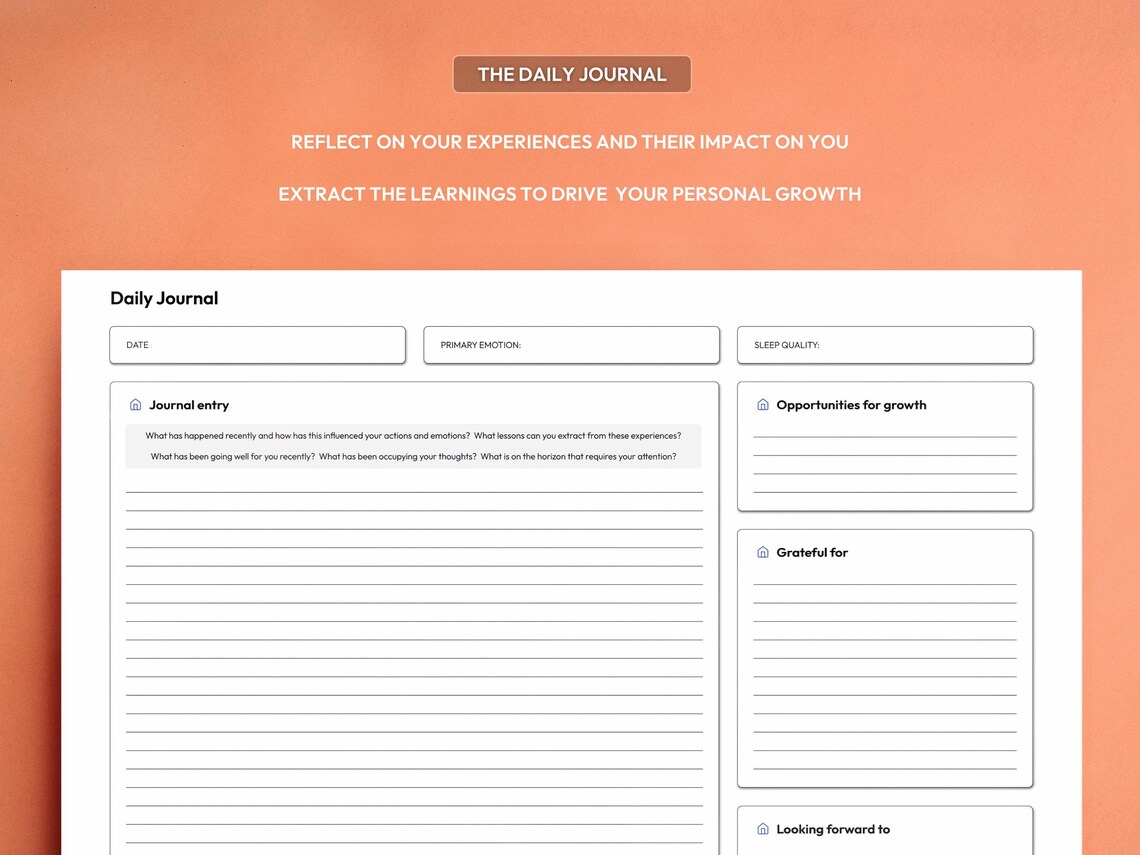 Daily Journal Printable - PDF Printable, Digital Printable Journal ...
