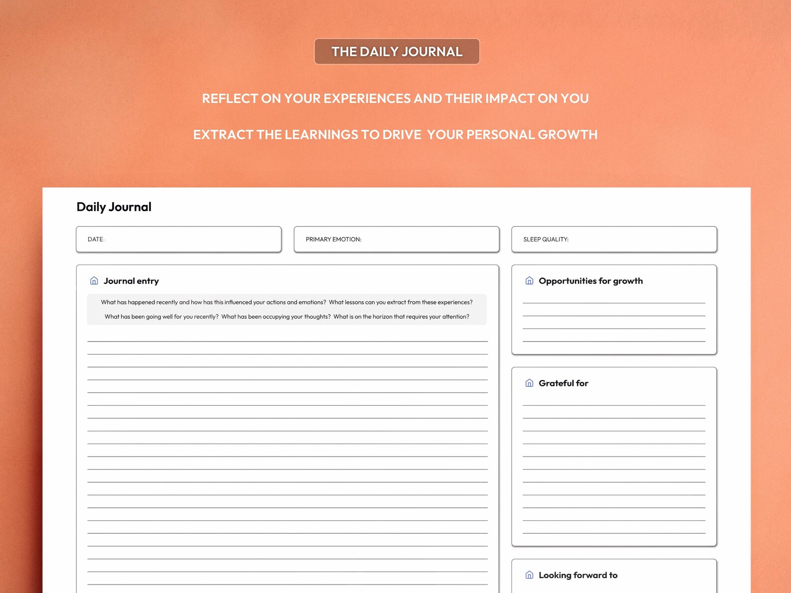 Daily Journal Printable - PDF Printable, Digital Printable Journal ...