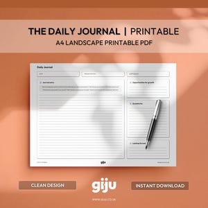 Daily Journal Printable - PDF Printable, Digital Printable Journal ...