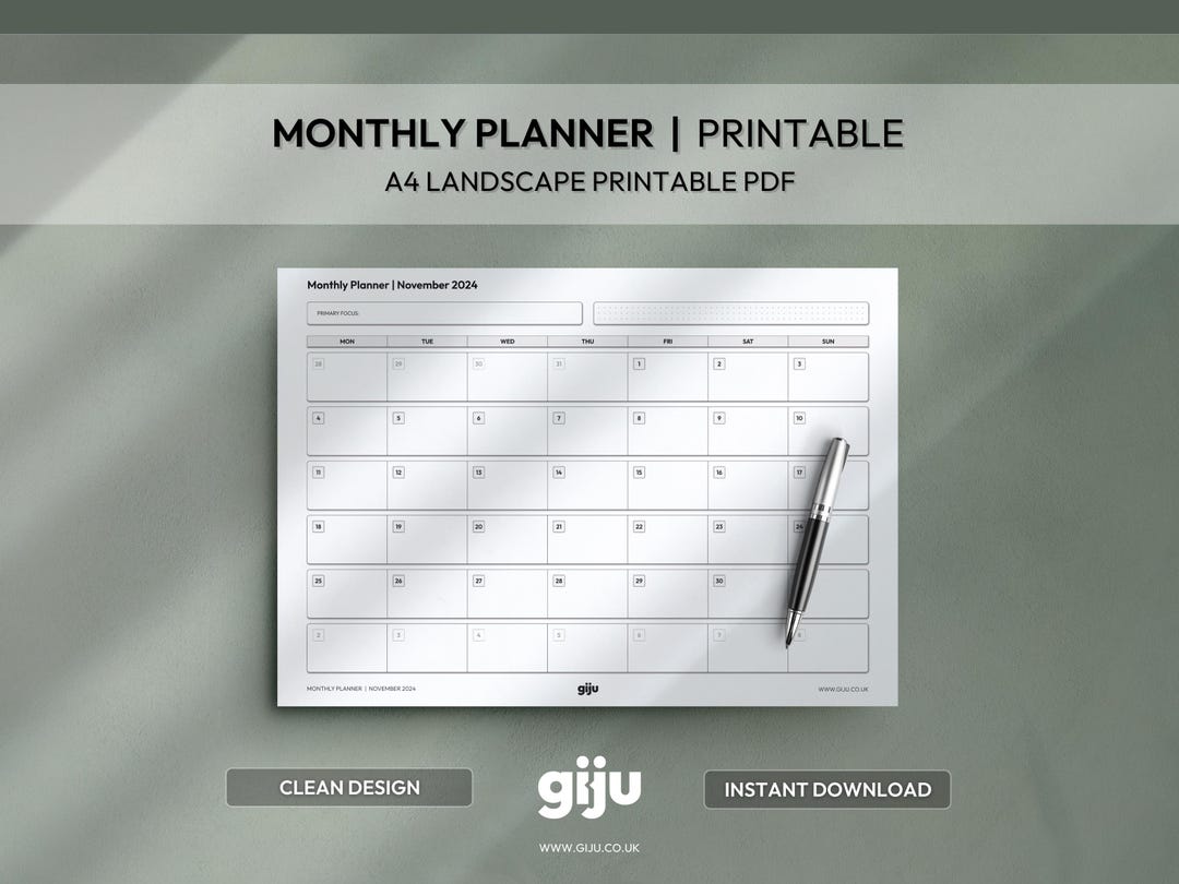 2025 Monthly Calendar Planner Printable - PDF Printable, Digital ...