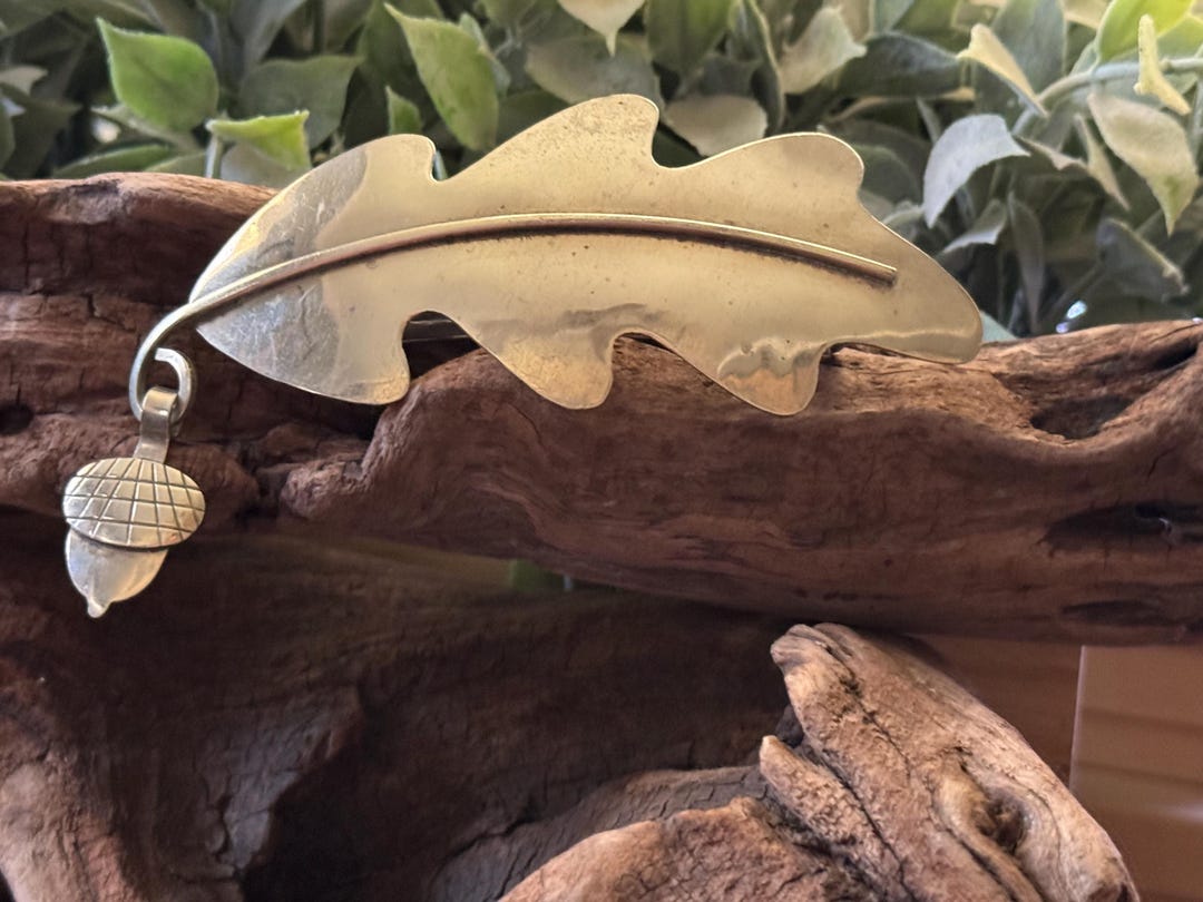 Anne Harvey Signed Silver Oak Leaf and Acorn Hair Clip - Etsy