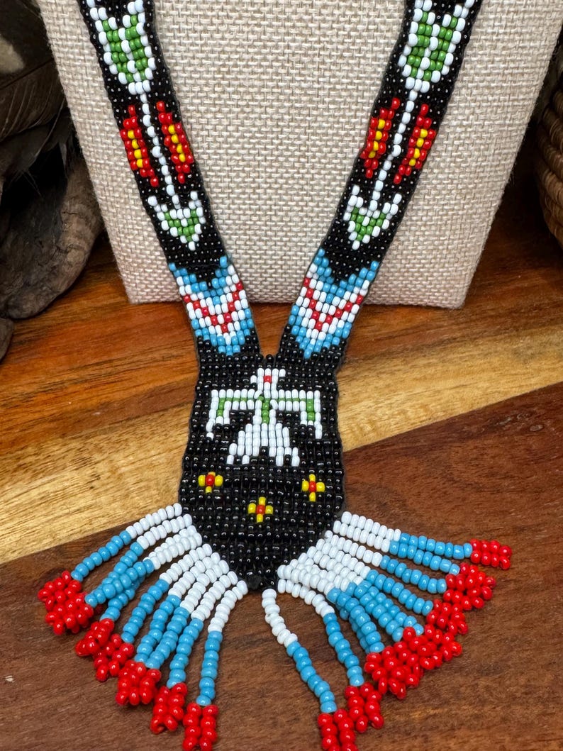 Native American Hand Beaded Thunderbird Necklace - Etsy