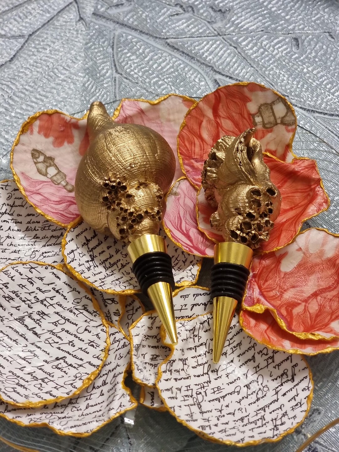 Bouchon à vin et décorations de table en coquillages 11 étagères + 1 ...