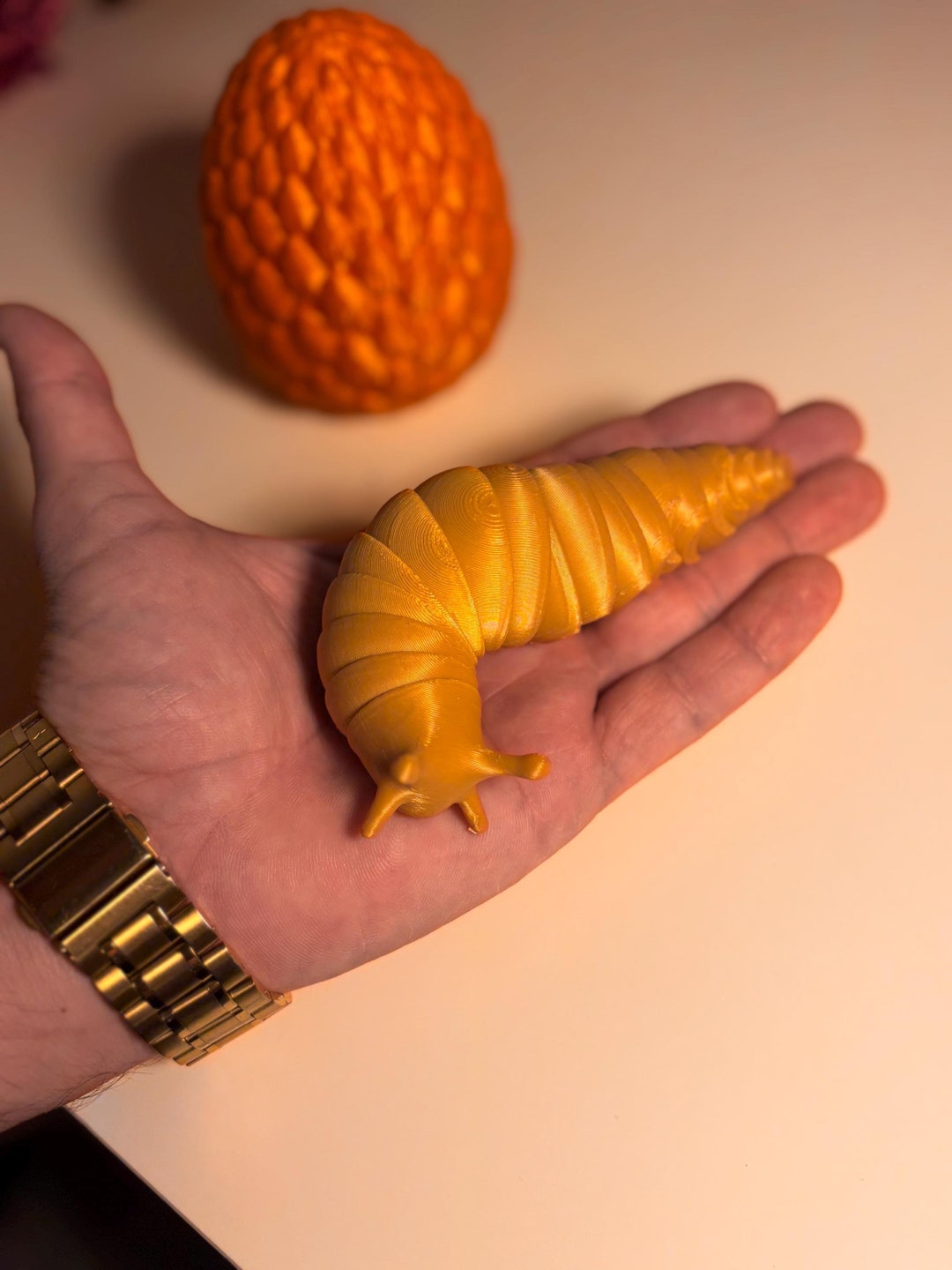 Fidget GOLDEN Slug Articulating Flexible Stim Toy - Etsy