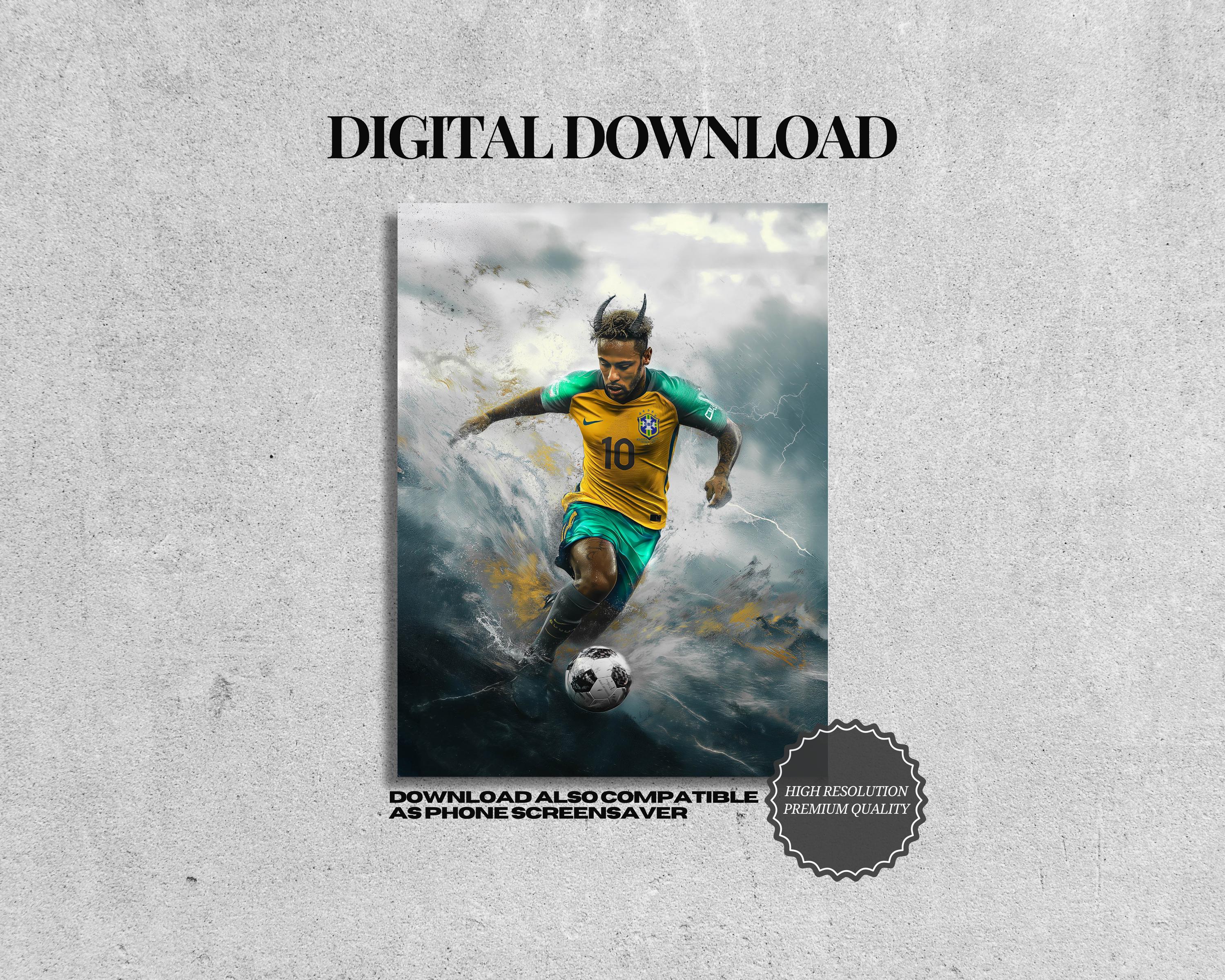 Neymar Santos, the Goat | Digital Download, Poster | Brazil Brasil ...