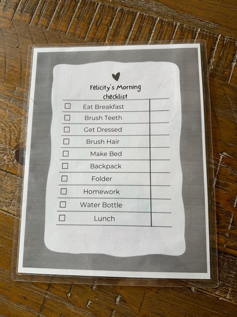 Customizable Laminated Kids Checklist/to Do List/chore Chart-bright ...