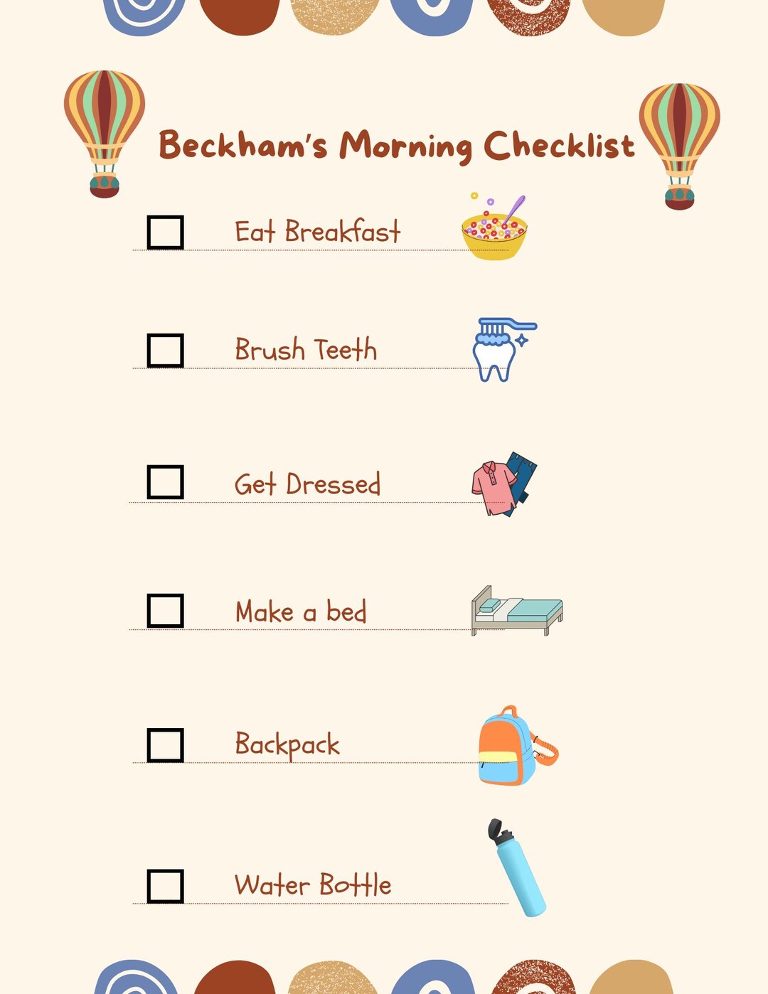 Customizable Laminated Kids Checklist/to Do List/chore Chart-vintage ...