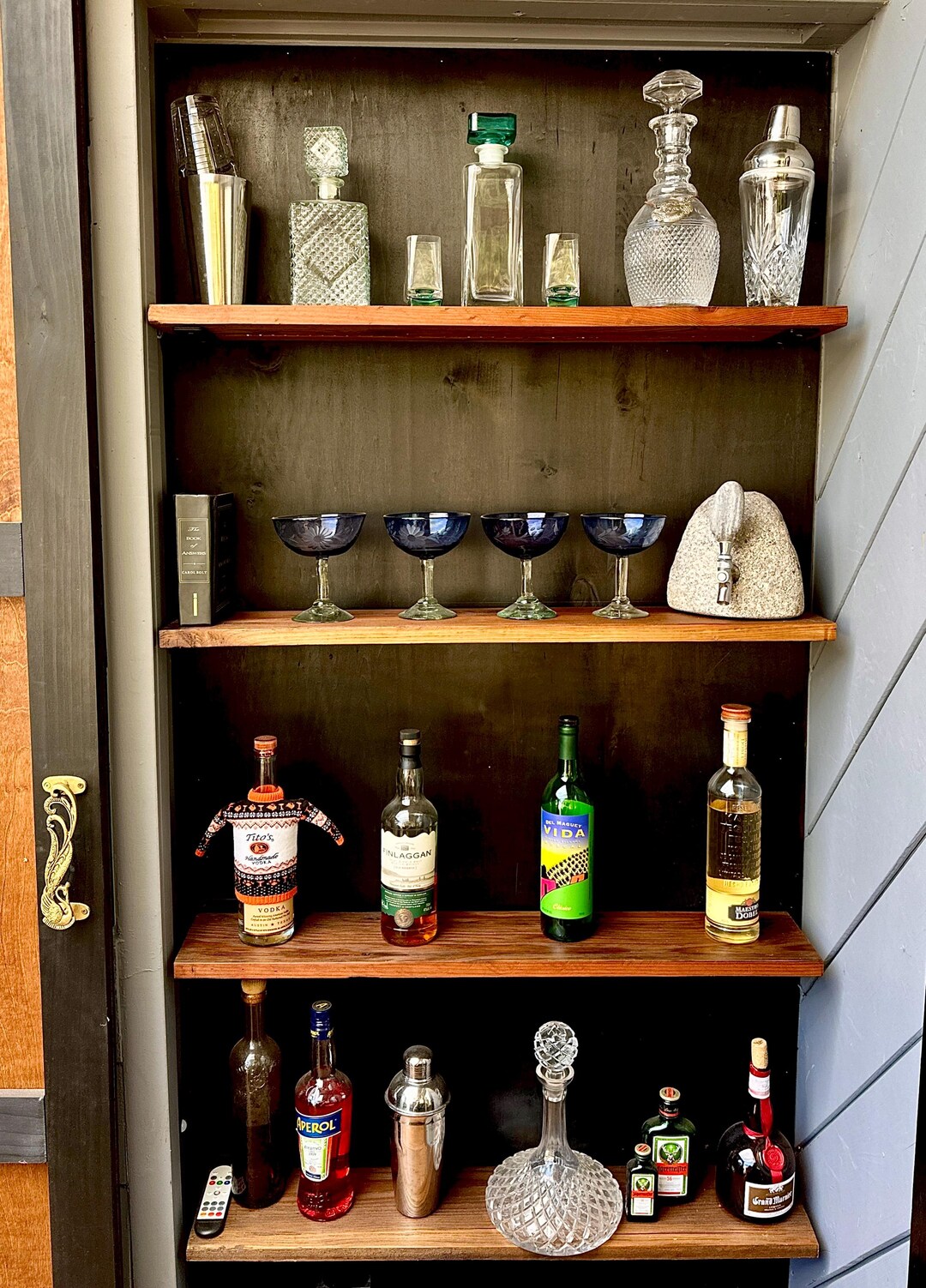 Reclaimed Redwood Shelves With Optional Recessed LED Lighting - Etsy