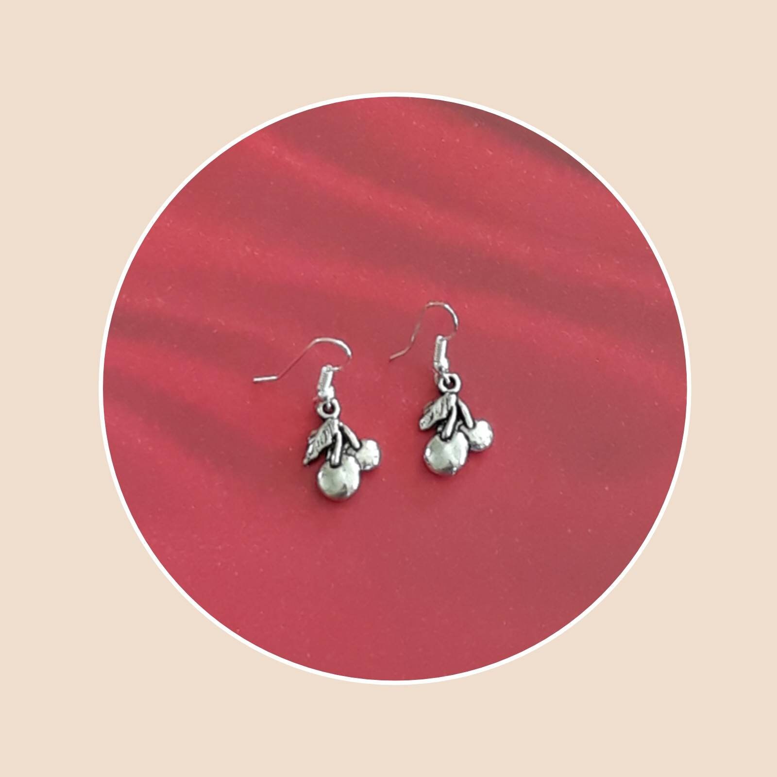 Pucker Up, Cherry Bomb! Petite Silver Cherry Charm Earring Set for the ...
