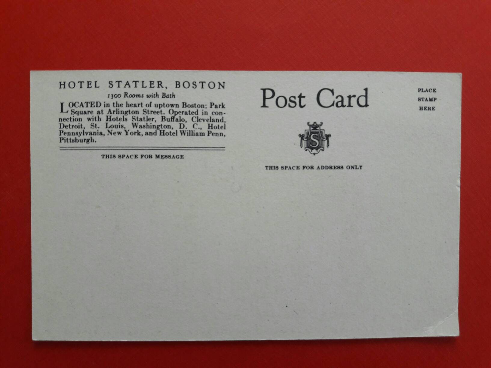 Vintage 1950's Linen Postcard From Hotel Statler, Boston - Etsy