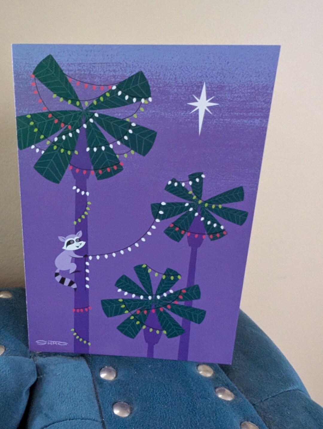 Limited Edition Shag Josh Agle Illustrated Holiday Card 3 Palm Trees ...