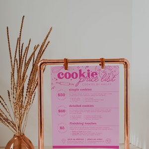 Cookie Price List Template Cookie Business, Small Business Cookie Price ...