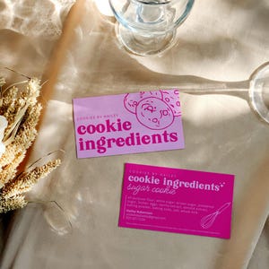 Cookie Ingredients Label Template Canva Cookie Business Card Cookie ...