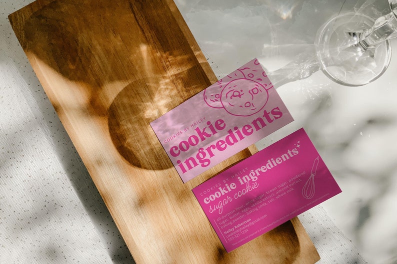 Cookie Ingredients Label Template Canva Cookie Business Card Cookie ...