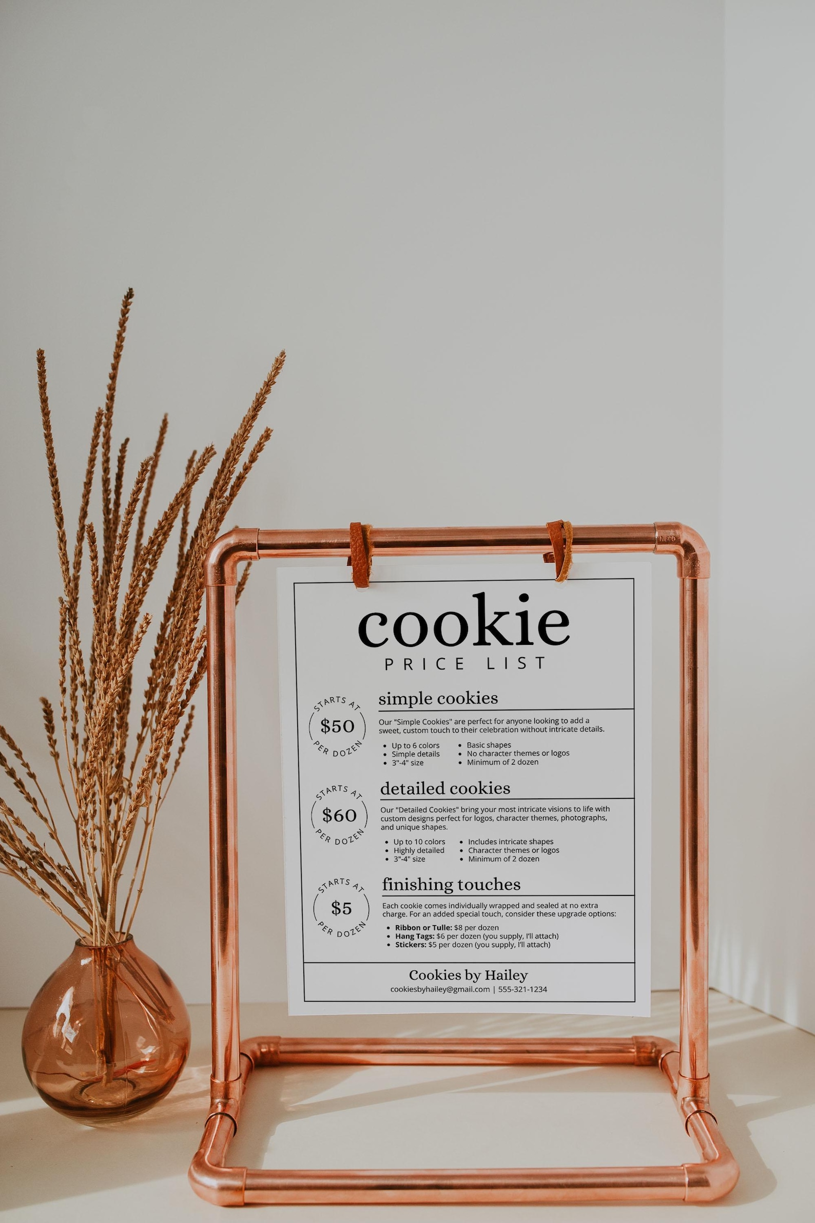 Modern Cookie Price List Template Cookie Business Minimalist, Black ...