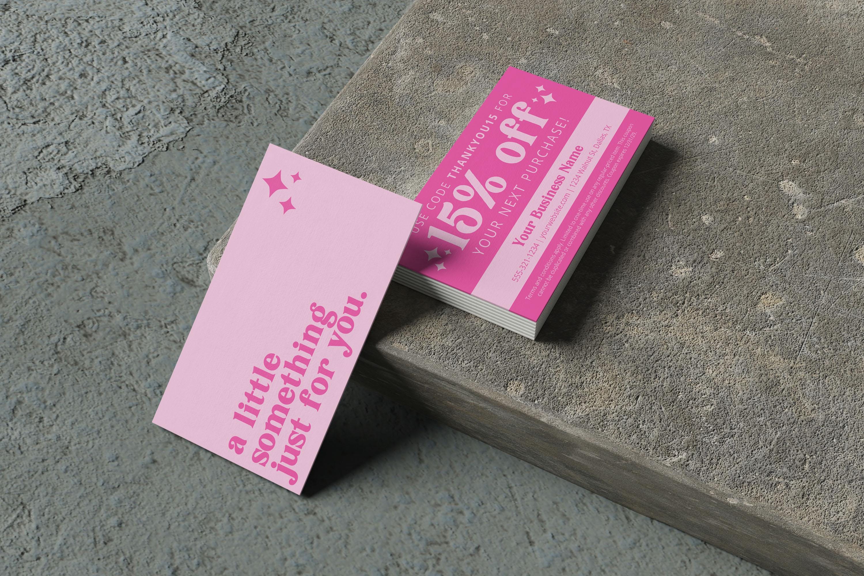 Retro Customer Coupon Card, Client Discount Card for Small Business ...