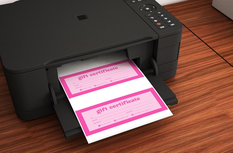 Retro Gift Certificate Template Small Business, Pink Gift Card Voucher ...