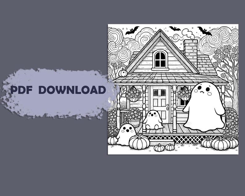 Printable Halloween Coloring Book – 5 Cute Ghost Pages for Kids ...