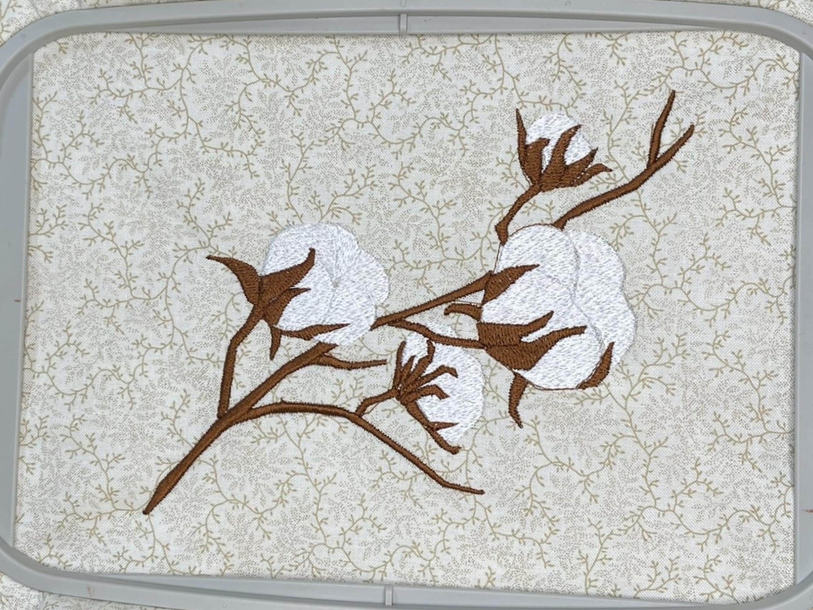 Cotton Branch - Machine Embroidery Design – 5x7 Hoop - Etsy