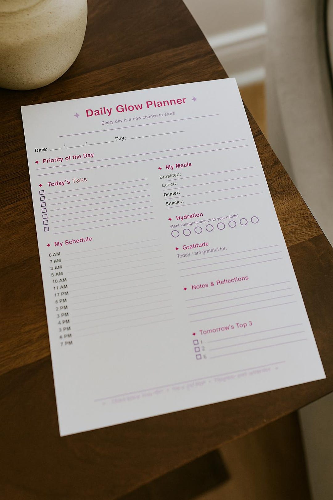 Daily Planner Printable Set | Minimalist Pastel Aesthetic Planner ...