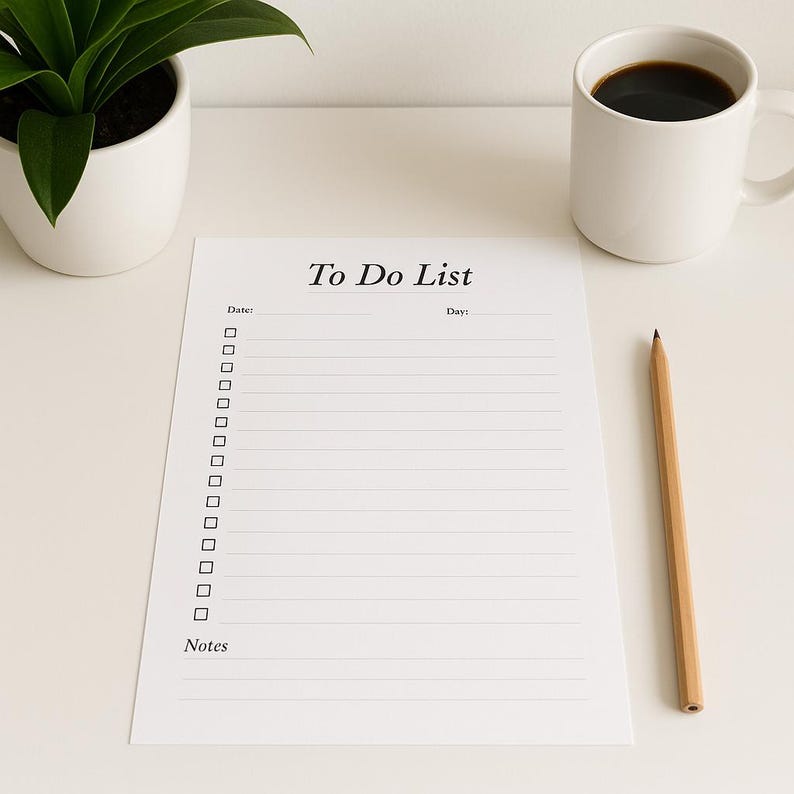 Minimalist to Do List Printable | Daily Planner Template | Clean ...