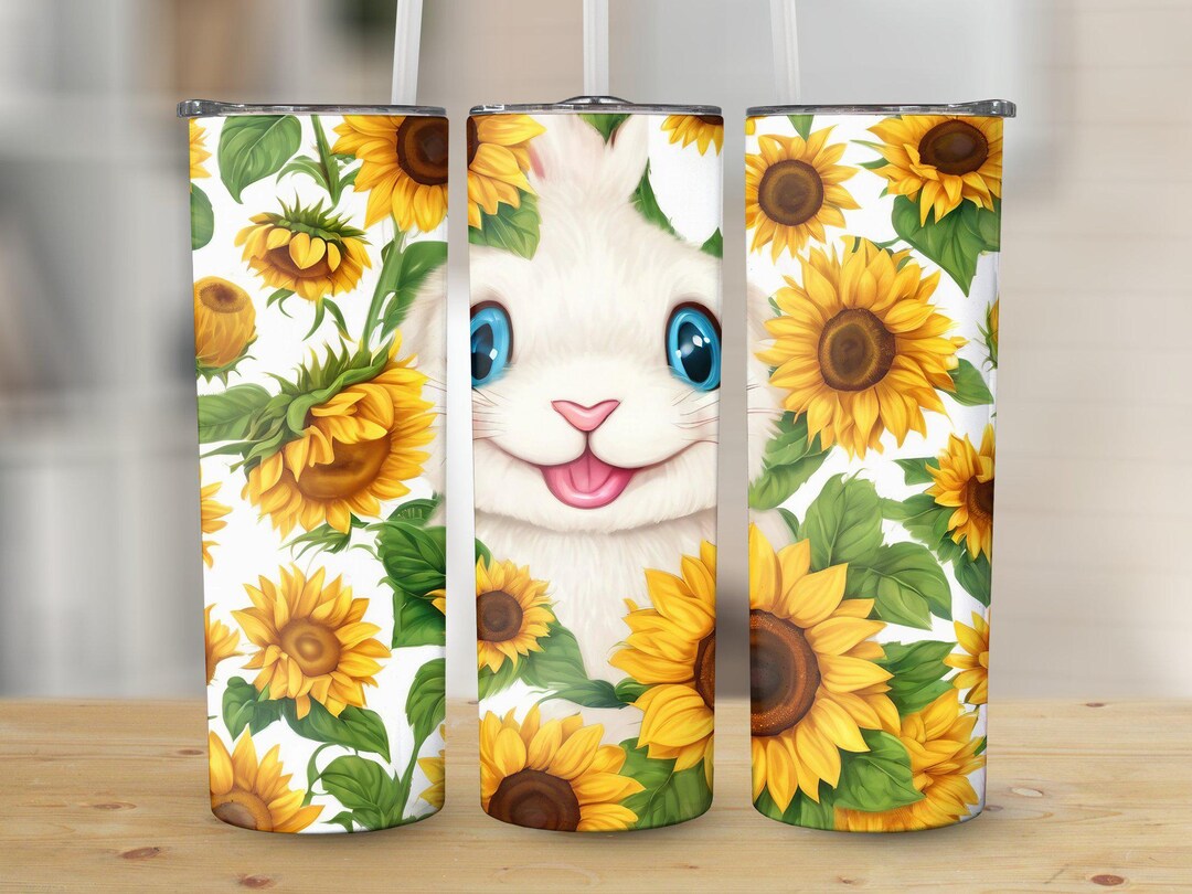 Cute Bunny With Sunflowers Digital Art, Summer Sunflower Rabbit ...