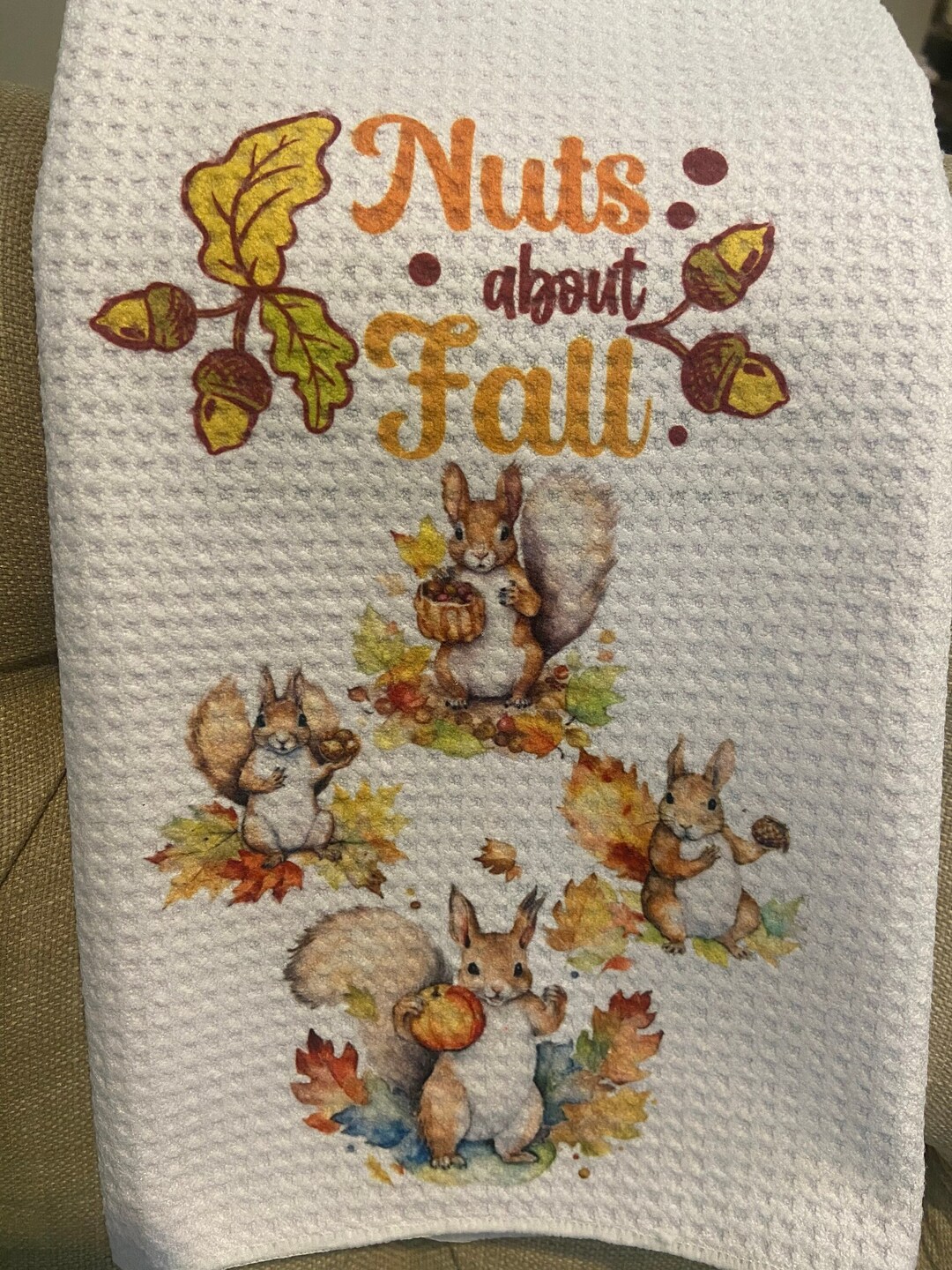 Nuts About Fall Kitchen Towel - Etsy