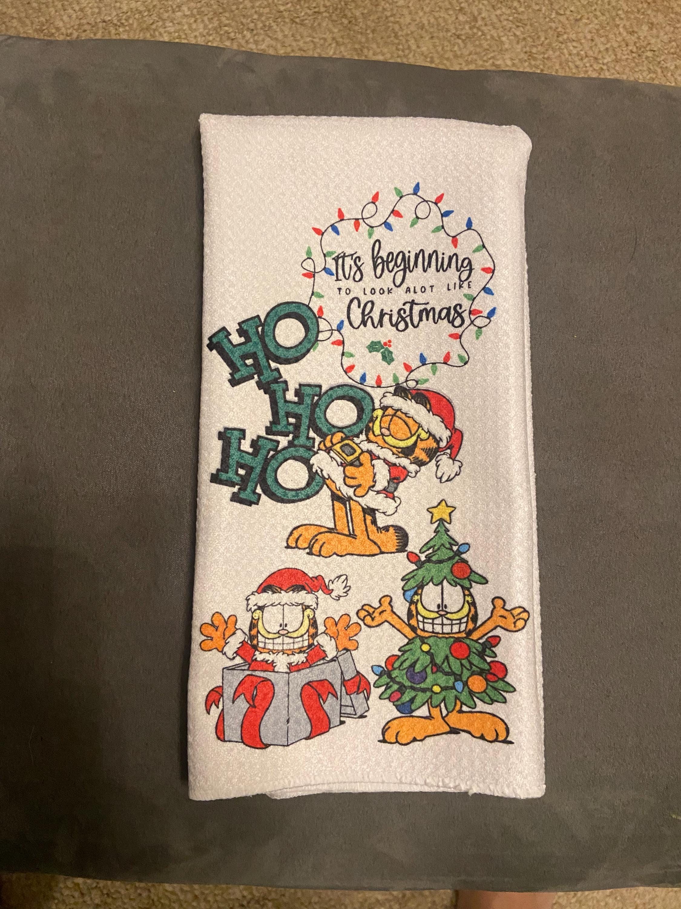The Garfield Christmas Kitchen Towels - Etsy