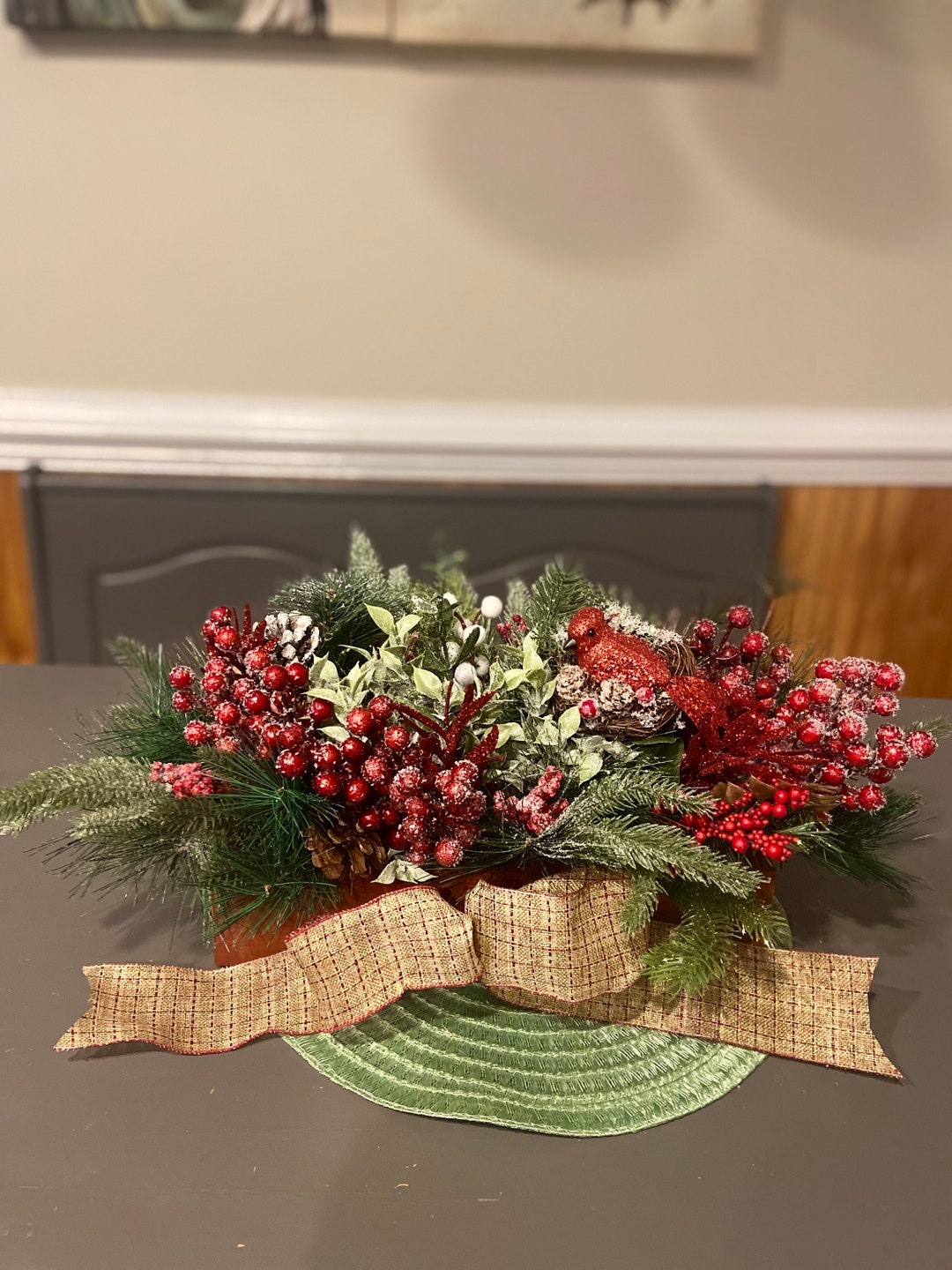 Christmas Cardinal Tabletop Centerpiece - Etsy
