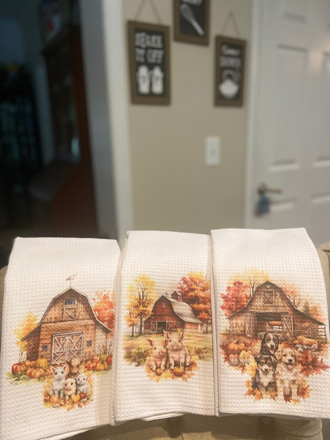 Fall Country Kitchen Towels - Etsy