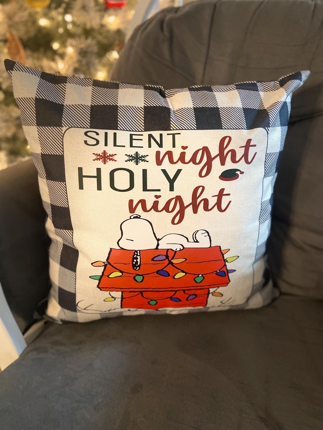 Silent and Holy Night Snoopy Pillow - Etsy