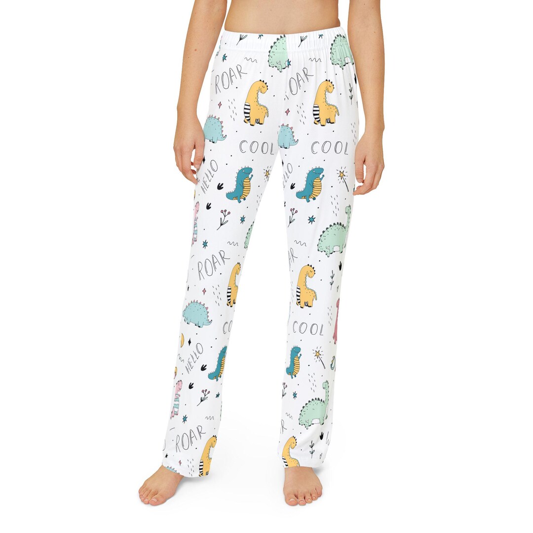 Cute Dinosaur Pajama Pants for Kids, Boys Girls Sleepwear Bottoms, Fun ...