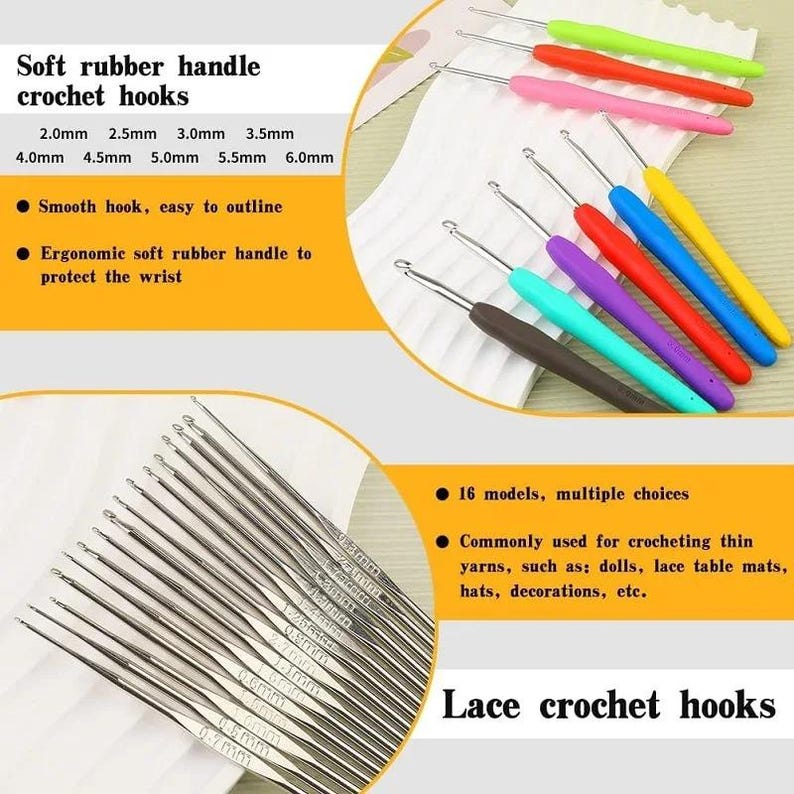 105pcs Crochet Kit Beginner Crocheting Kit With Yarn Set Includes ...