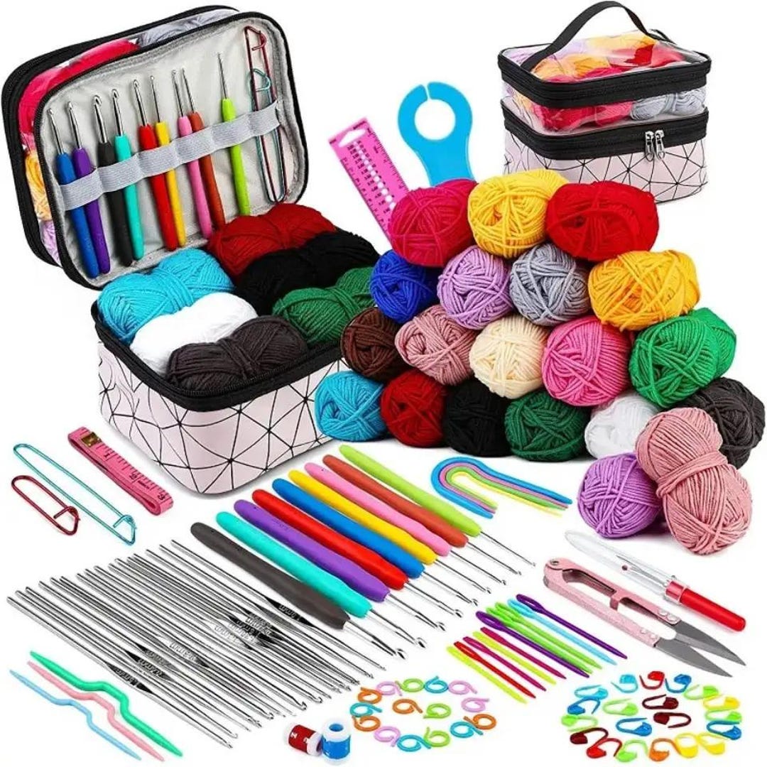 105pcs Crochet Kit Beginner Crocheting Kit With Yarn Set Includes ...