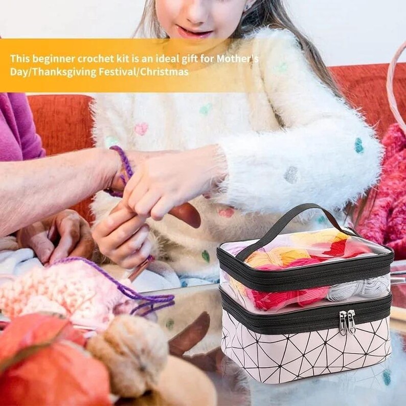 105pcs Crochet Kit Beginner Crocheting Kit With Yarn Set Includes ...