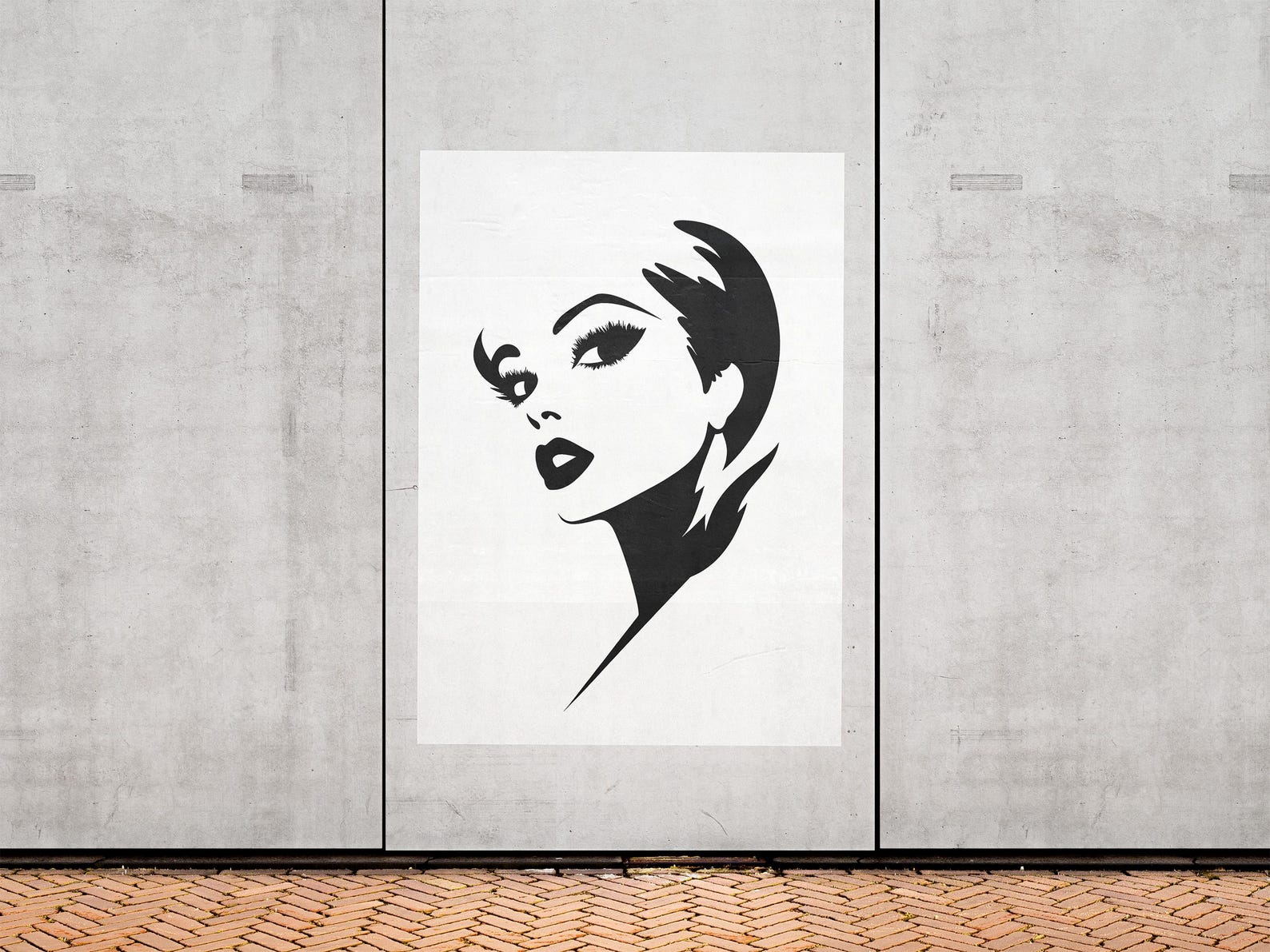 Downloadable Prints Black and White, 5 Chic Minimalist Lady Printable ...